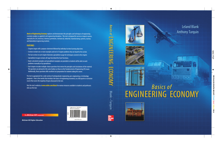 Basics of Engineering Economy Textbook | Blank & Tarquin | McGraw-Hill