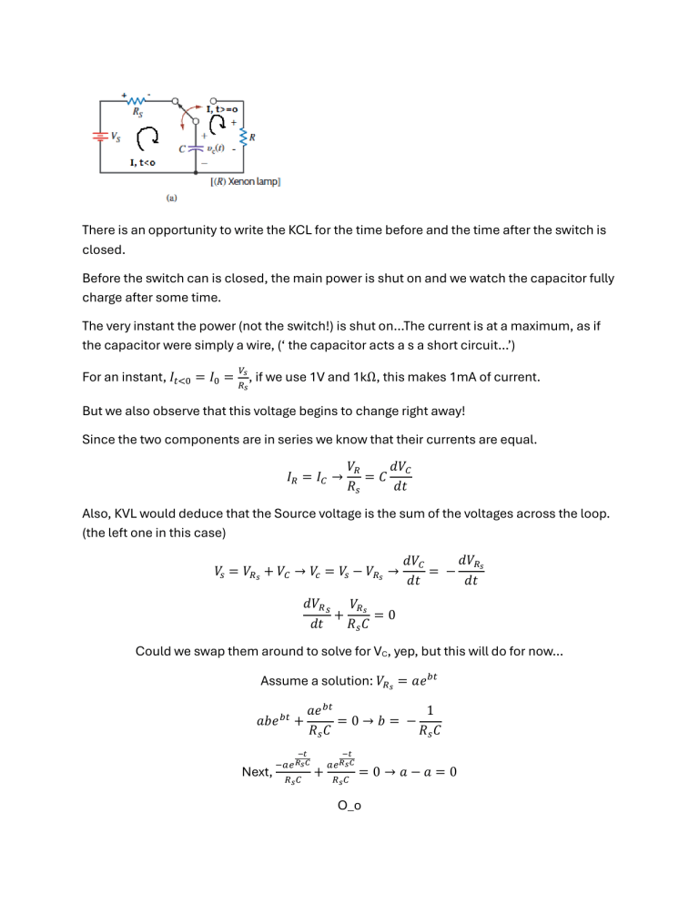 RC Circuit Analysis: Capacitor Charging & Discharging with KVL/KCL