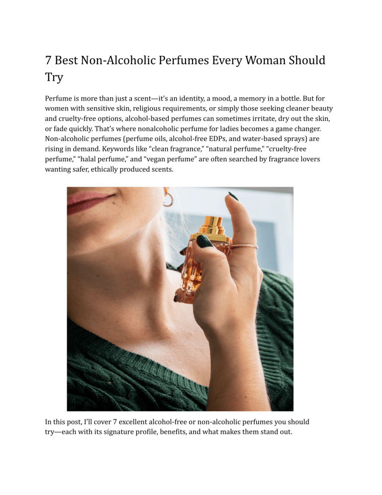 7 Best Non-Alcoholic Perfumes for Women: Alcohol-Free Scents Guide