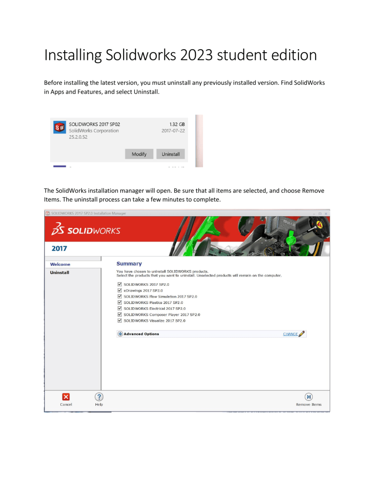 Solidworks 2023 Student Edition Installation Guide
