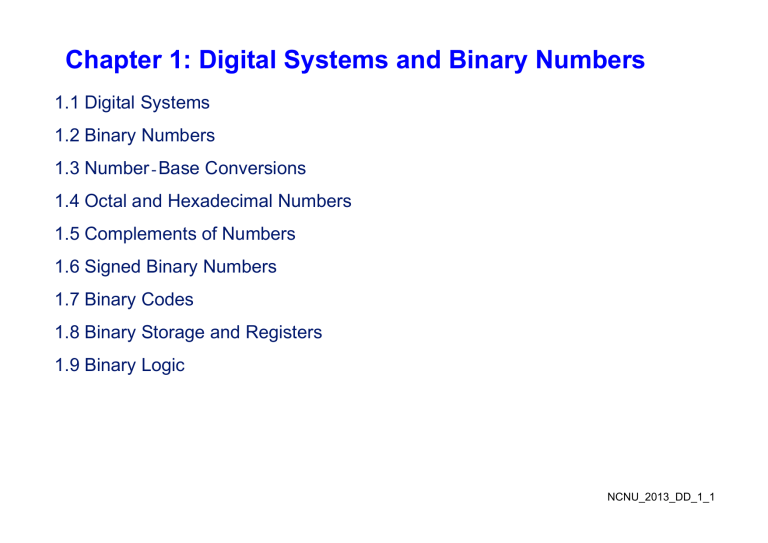 Digital Systems & Binary Numbers Presentation