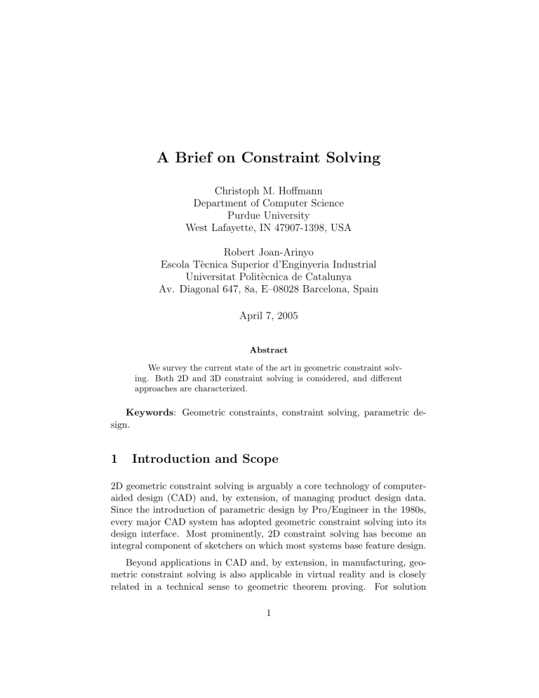 Geometric Constraint Solving: 2D & 3D Techniques