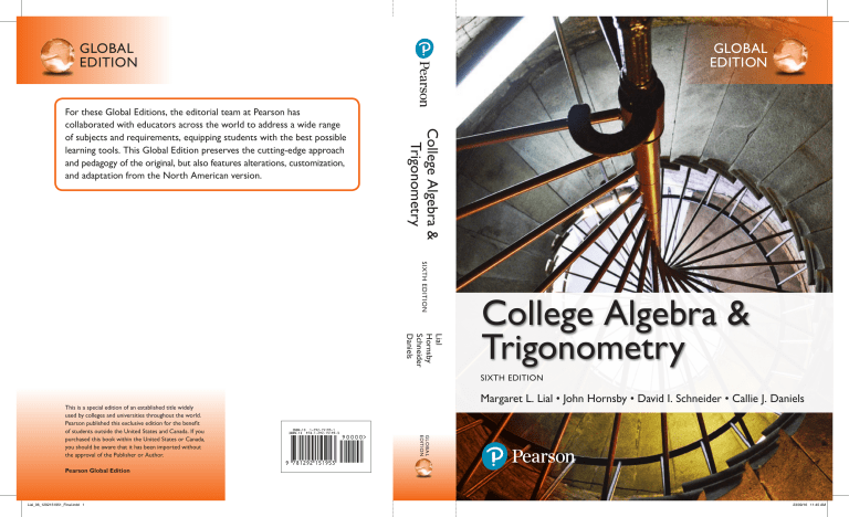College Algebra & Trigonometry Textbook