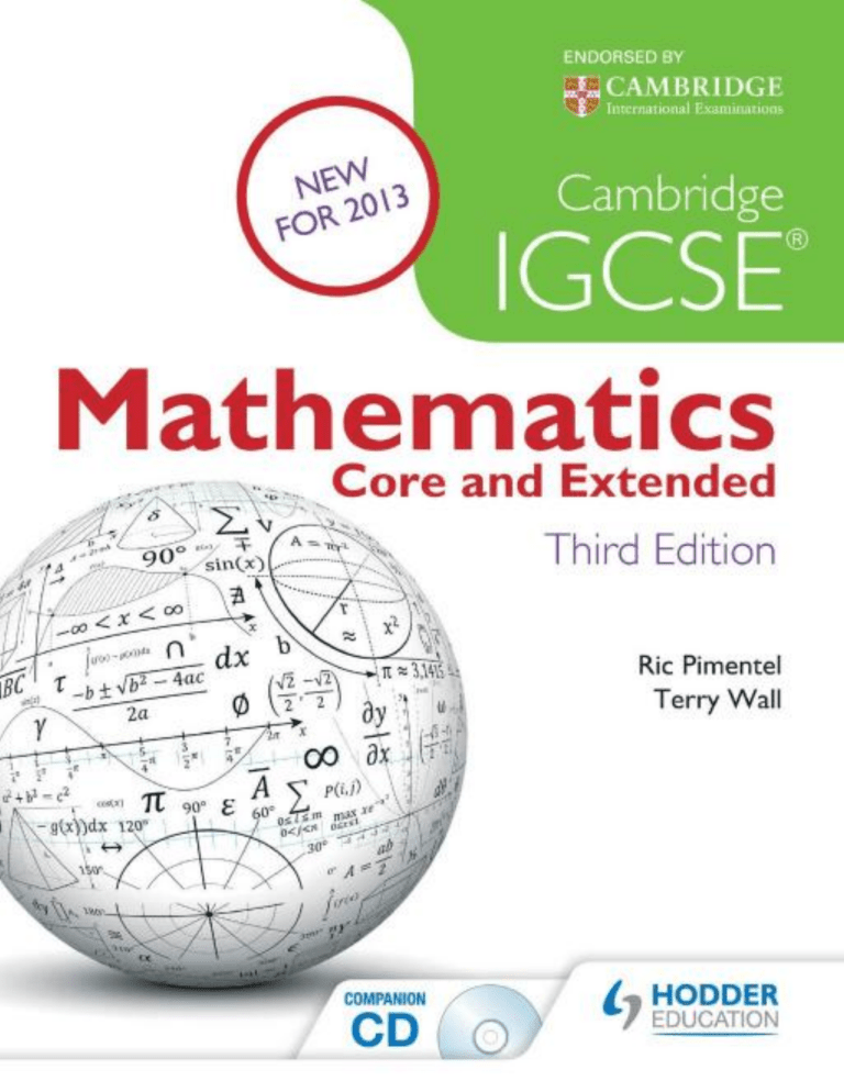 Cambridge IGCSE Mathematics Core & Extended Textbook - Third Edition