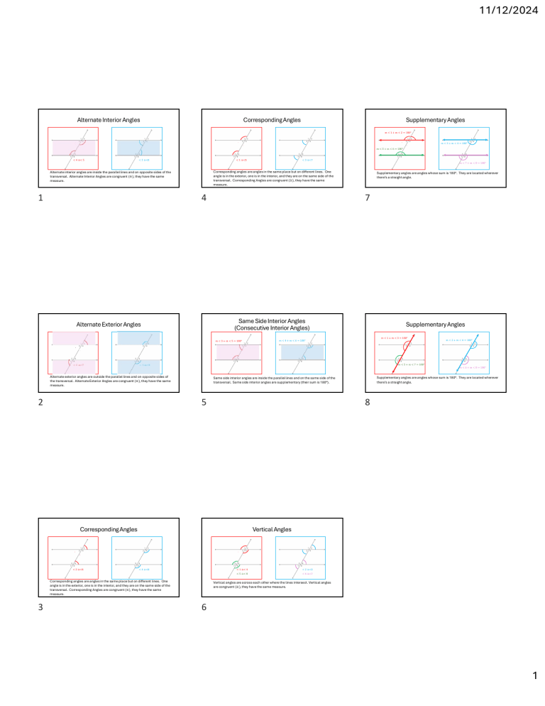 Angle Relationships: Parallel Lines & Transversals Geometry Guide