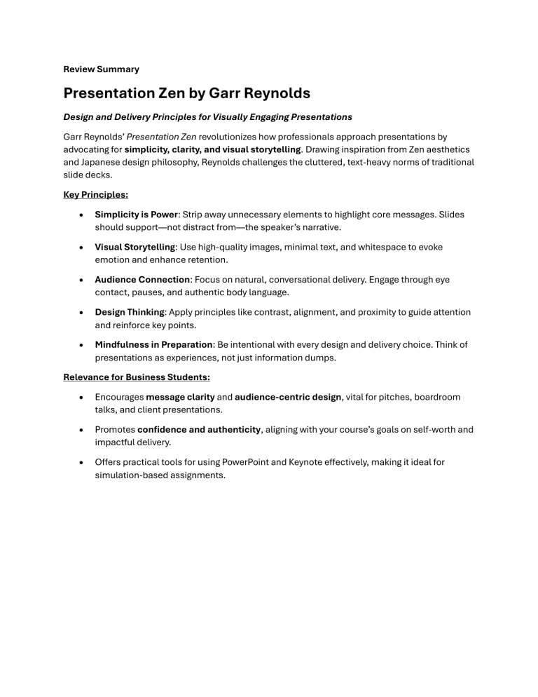Presentation Zen Review: Engaging Presentations