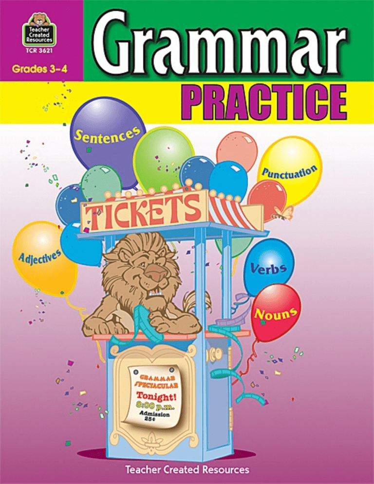 Grammar Practice for Grades 3-4: Teacher's Guide & Worksheets
