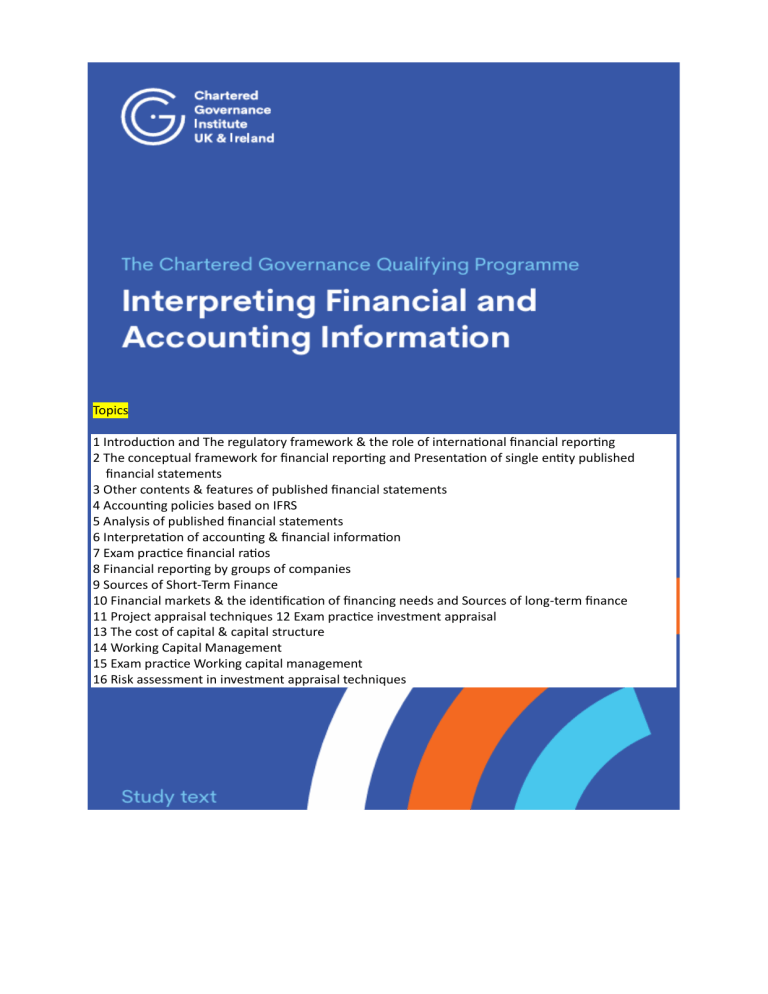 Interpreting Financial & Accounting Information Study Text