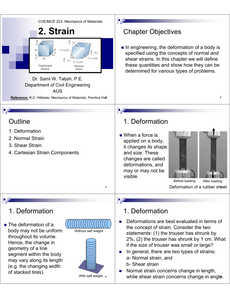 Mechanics of Materials: Strain, Normal & Shear Strain Concepts