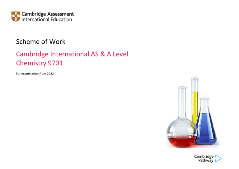 Cambridge AS & A Level Chemistry 9701 Scheme of Work
