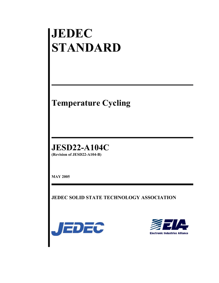 JEDEC Standard: Temperature Cycling Test (JESD22-A104C)