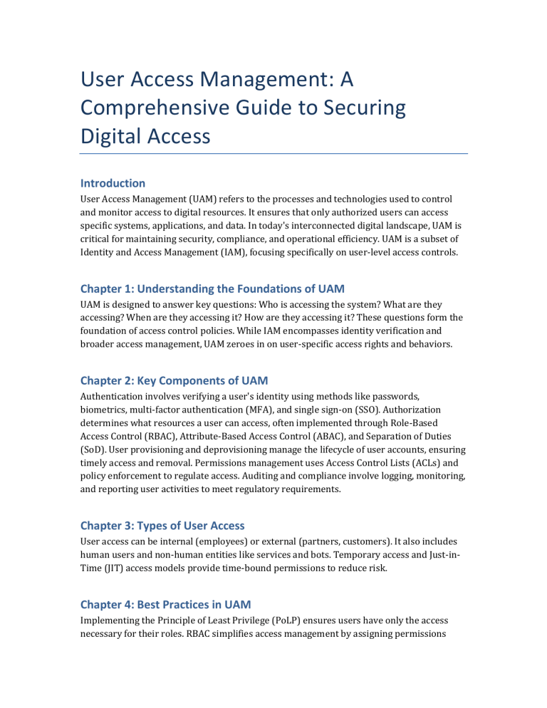 User Access Management: Comprehensive Guide to Securing Digital Access