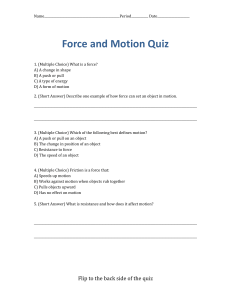 Pushes and Pulls: Grade 3 Science Worksheet
