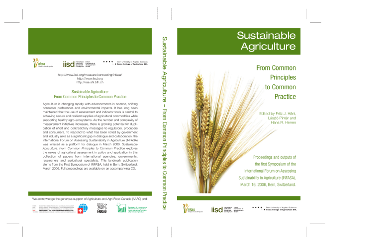 Sustainable Agriculture: Common Principles & Practice