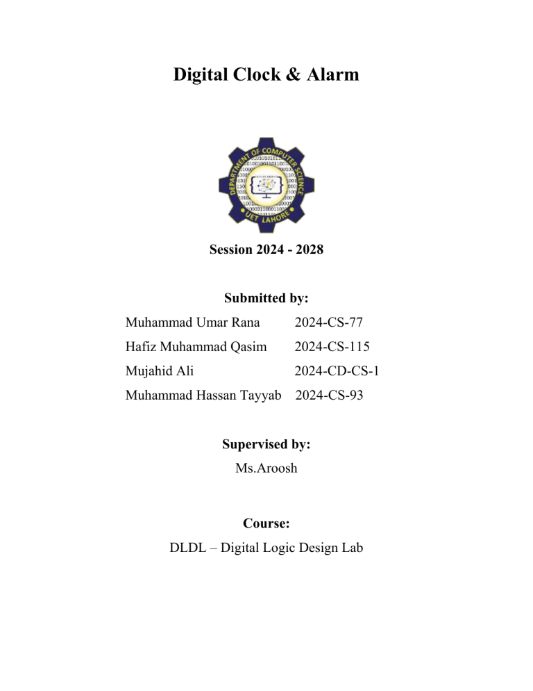 Digital Clock & Alarm System Project Report | Digital Logic Design Lab