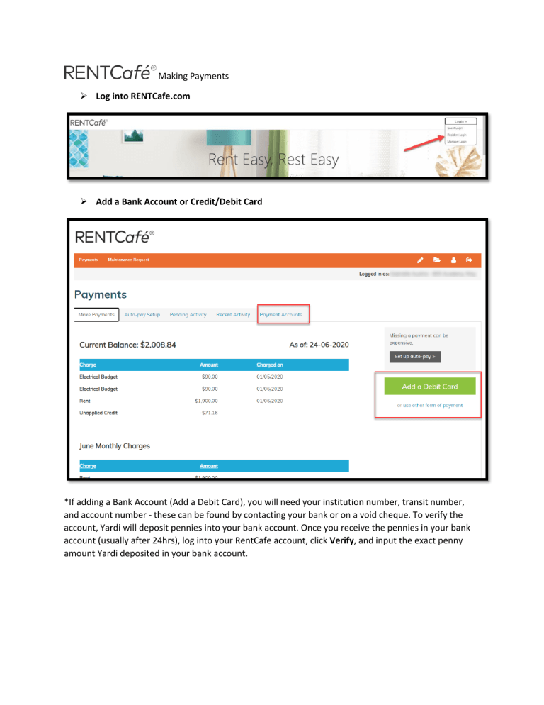 RENTCafé Payments Guide: How to Make Payments & Set Up Auto-Pay