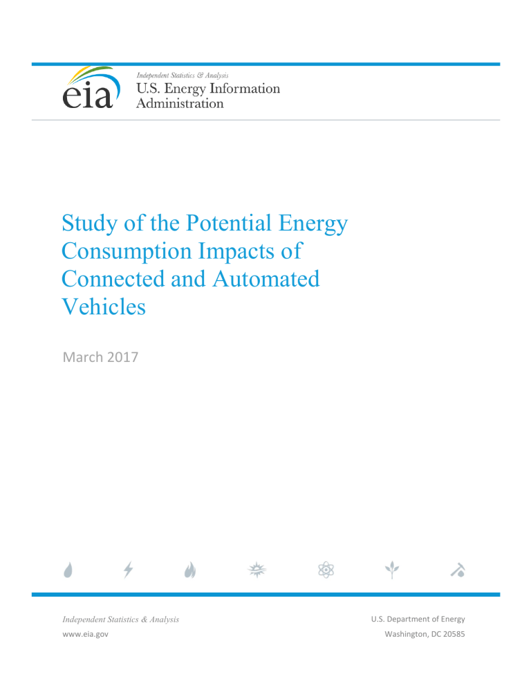 EIA Study: Energy Consumption Impacts of Connected & Automated Vehicles