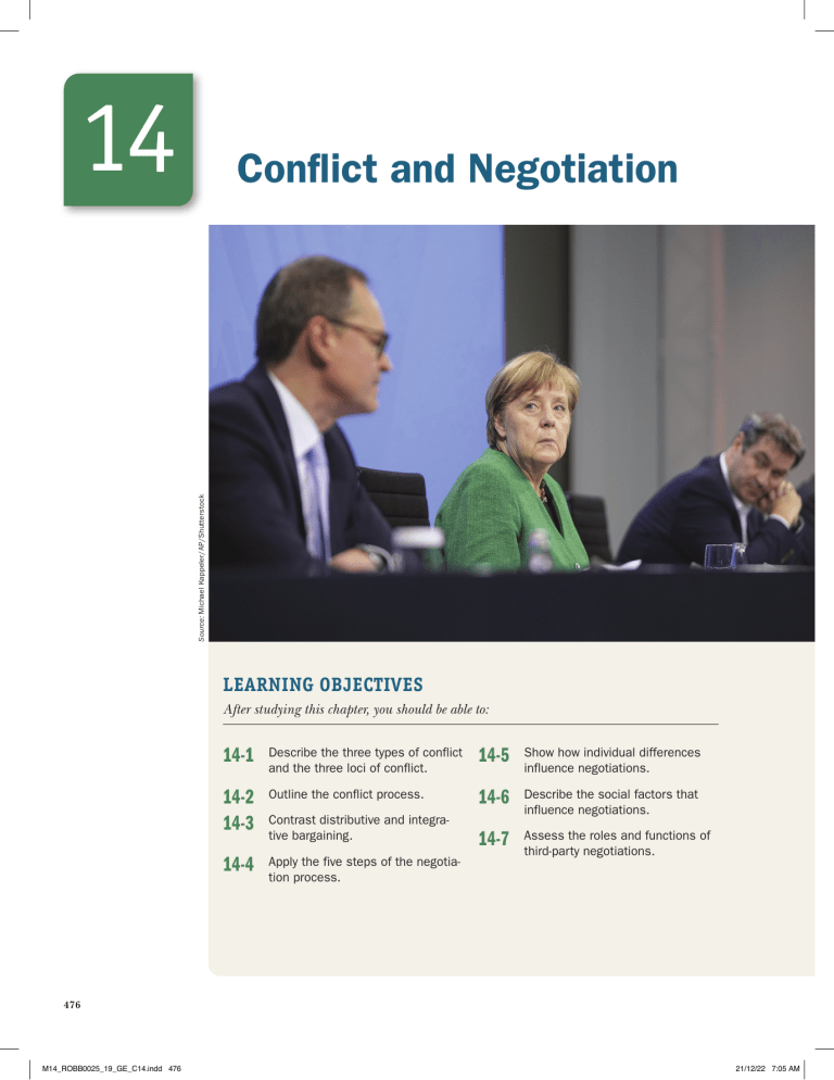 Conflict and Negotiation in Organizational Behavior: A Textbook Chapter