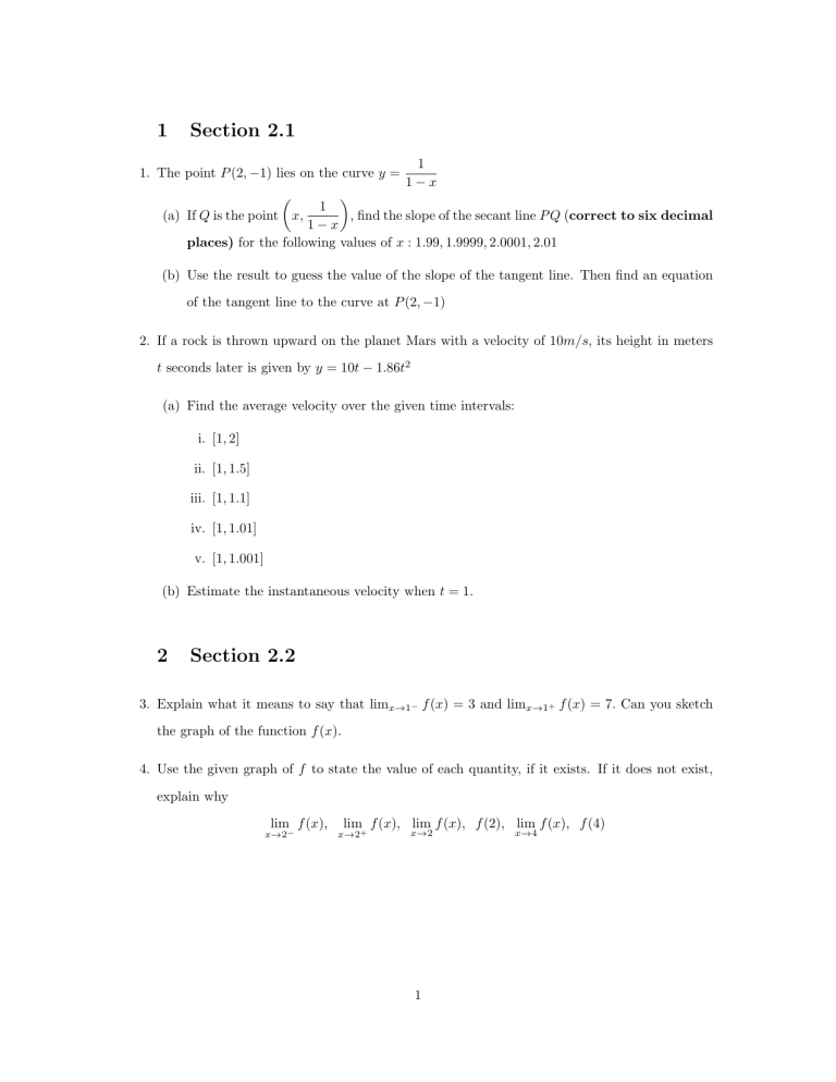Calculus Exam Questions: Limits, Derivatives, Asymptotes