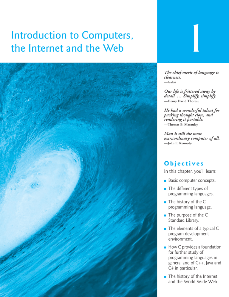 Intro to Computers, Internet & Web - C Programming