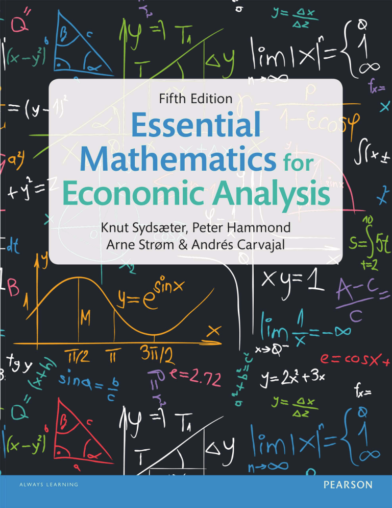 Essential Mathematics for Economic Analysis - 5th Edition Textbook
