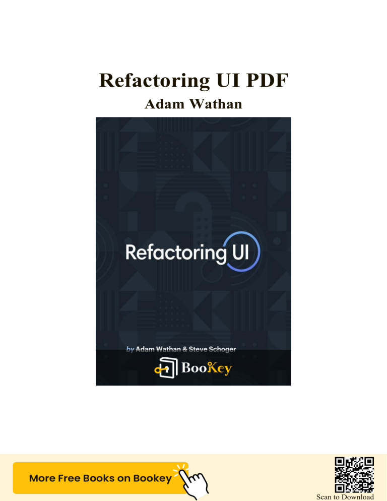 Refactoring UI Summary: Design Tactics for Developers