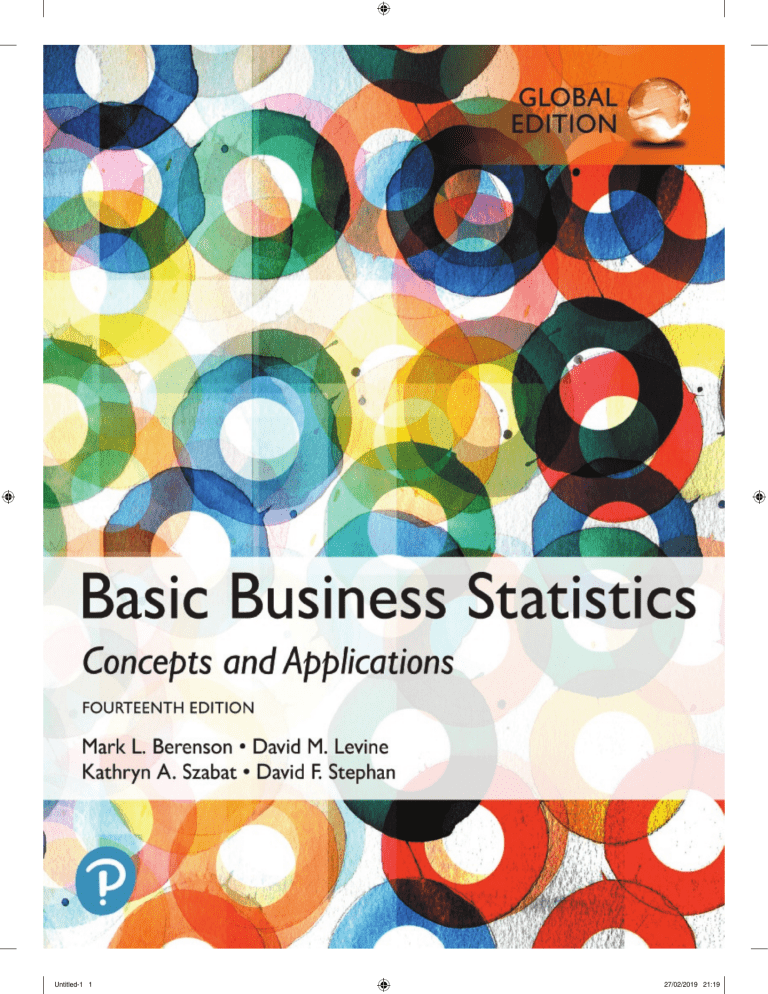 Basic Business Statistics: Concepts and Applications Textbook