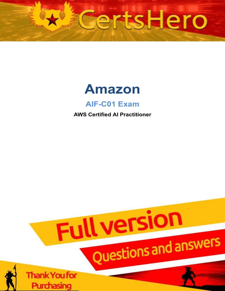 Amazon AIF-C01 Exam Questions & Answers PDF