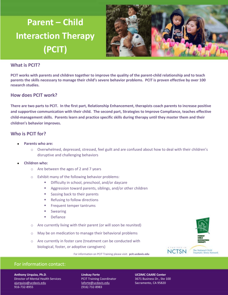 Parent-Child Interaction Therapy (PCIT) Information