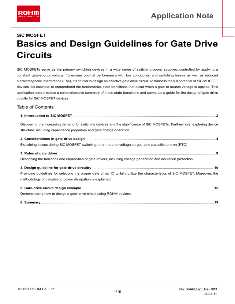 SiC MOSFET Gate Drive Circuits: Basics & Design Guidelines - ROHM