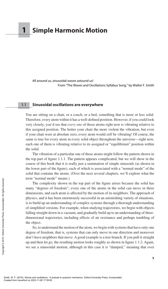 Simple Harmonic Motion: Sinusoidal Oscillations & Physics Fundamentals