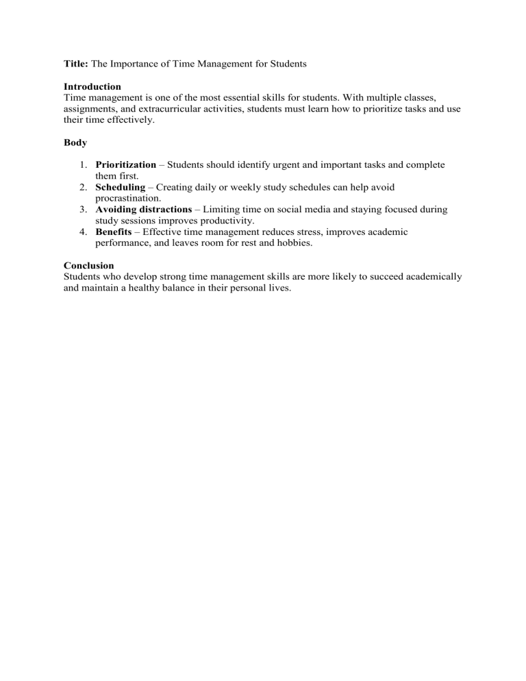 Time Management for Students: Importance & Tips