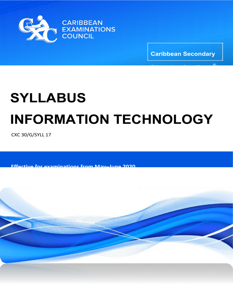 CSEC Information Technology Syllabus (2020)