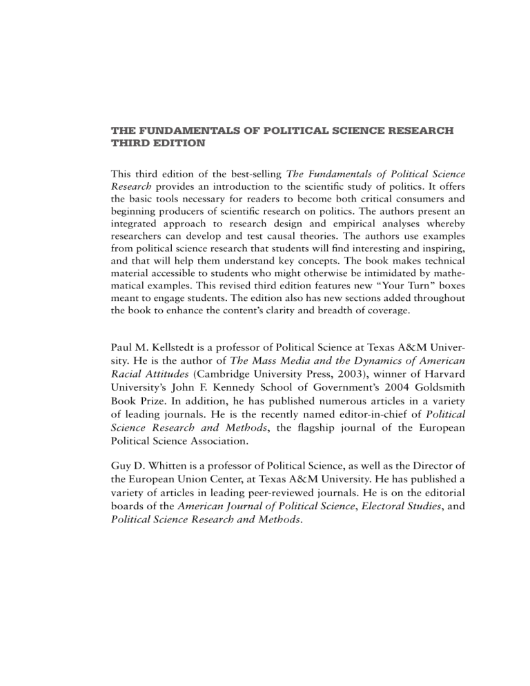 Political Science Research Fundamentals, 3rd Edition