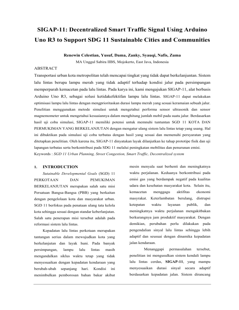 Sistem Sinyal Lalu Lintas Cerdas Menggunakan Arduino untuk Kota ...