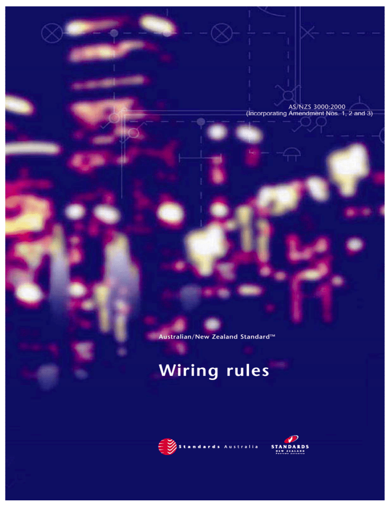 AS/NZS 3000:2000 Wiring Rules - Electrical Installations Standard