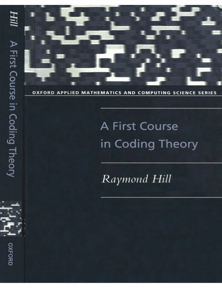 A First Course in Coding Theory: Applied Mathematics & Computing Science