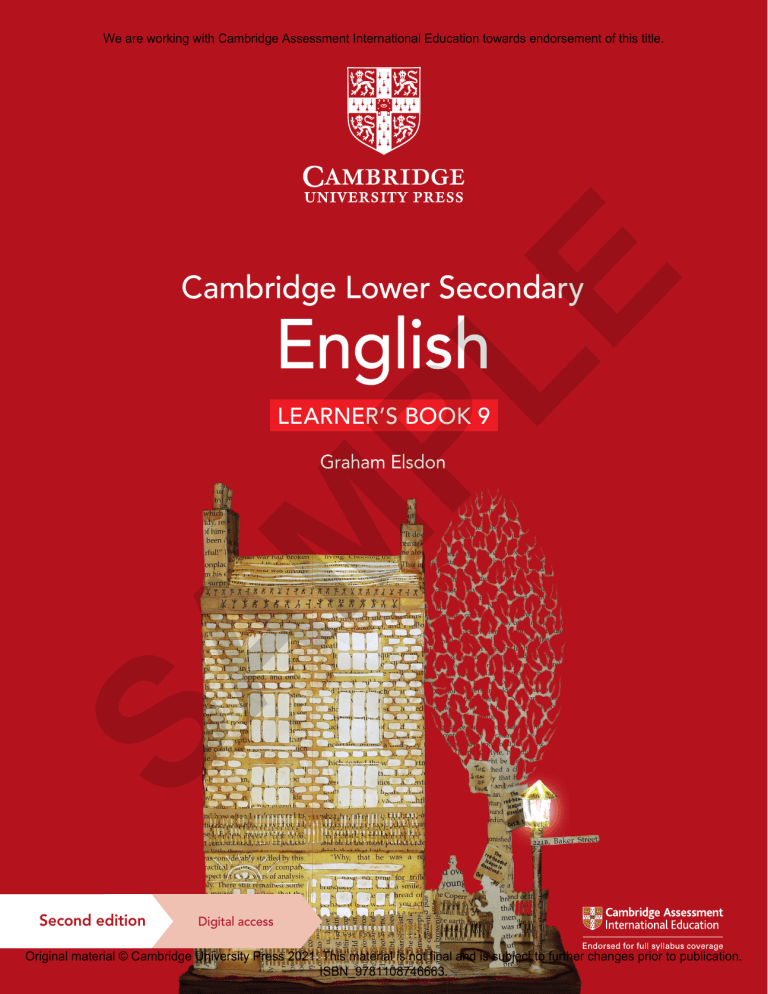 Cambridge Lower Secondary English Learner's Book 9 | Graham Elsdon