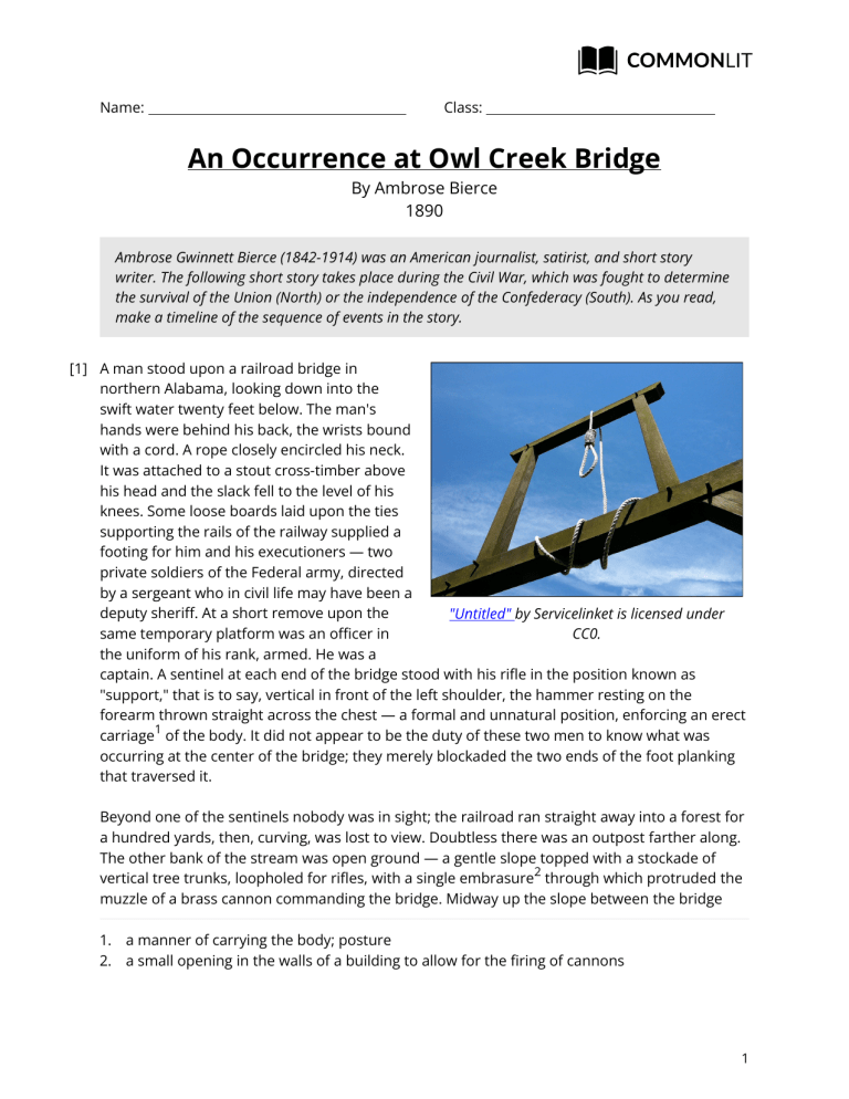 An Occurrence at Owl Creek Bridge by Ambrose Bierce | Civil War Story