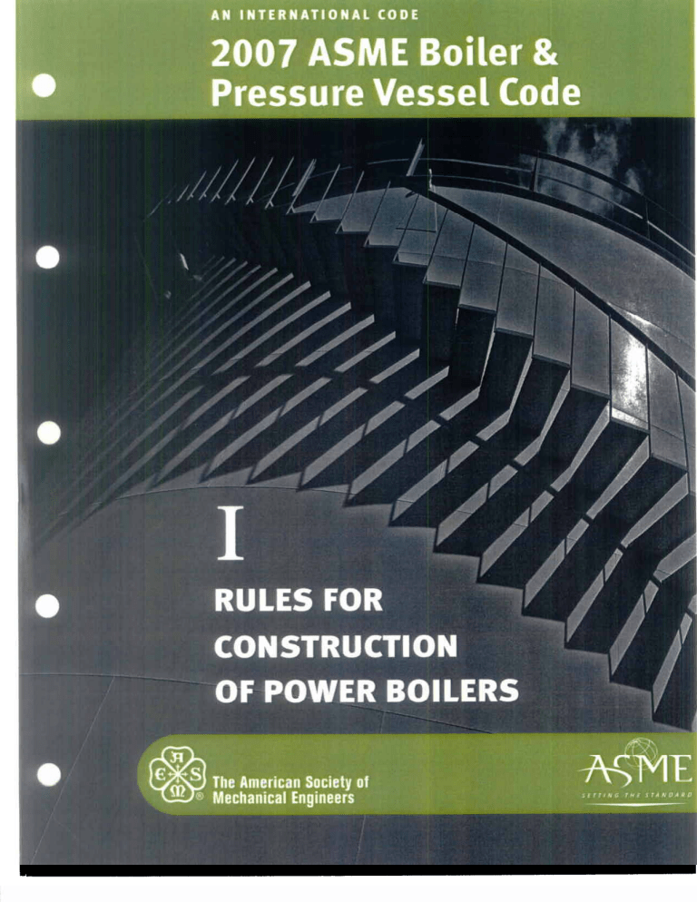 ASME Power Boiler Construction Rules - 2007