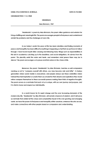 Desiderata Reading Log: Vocabulary, Summary, & Impression