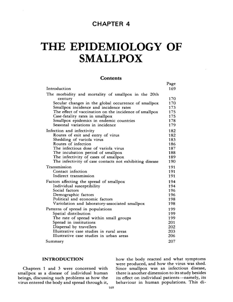 Smallpox Epidemiology: Morbidity, Mortality, and Eradication Efforts