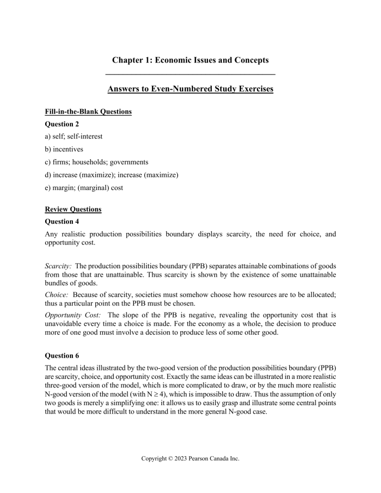 Macroeconomics Chapter 1 Solutions: Economic Issues & Concepts