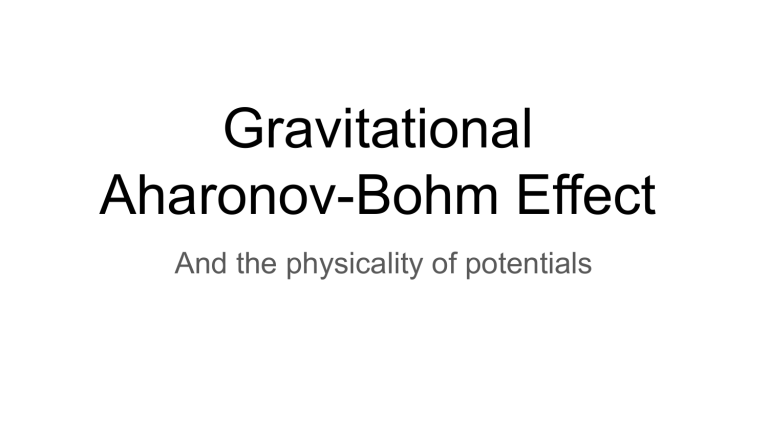 Gravitational Aharonov-Bohm Effect: Physicality of Potentials