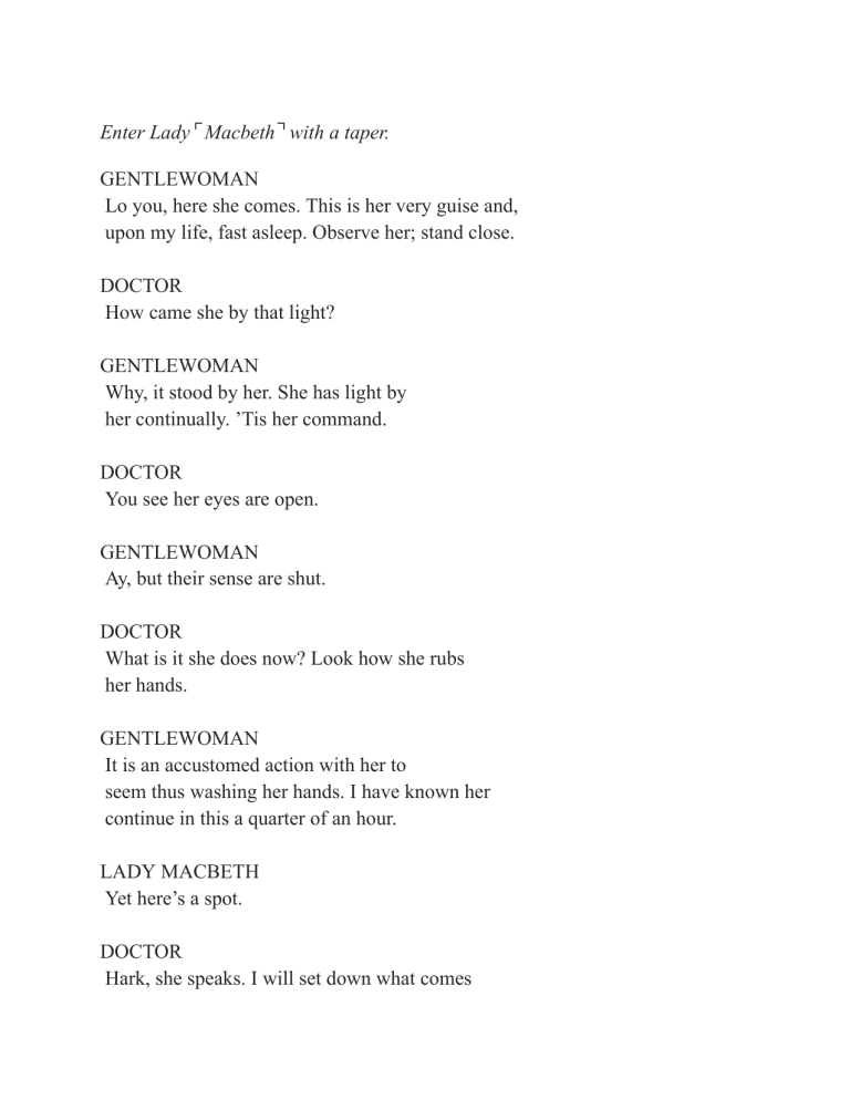 Macbeth: Lady Macbeth's Sleepwalking Scene Analysis