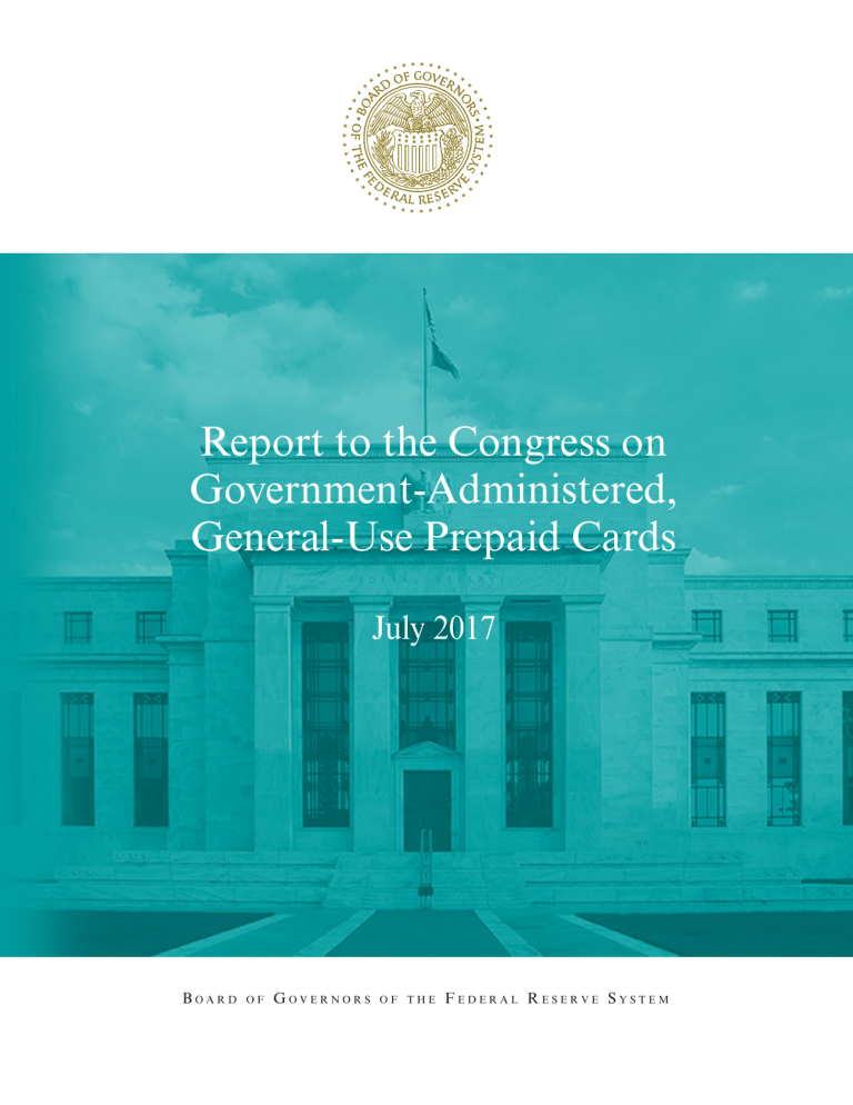 Government Prepaid Cards: Usage & Fees - 2017 Report