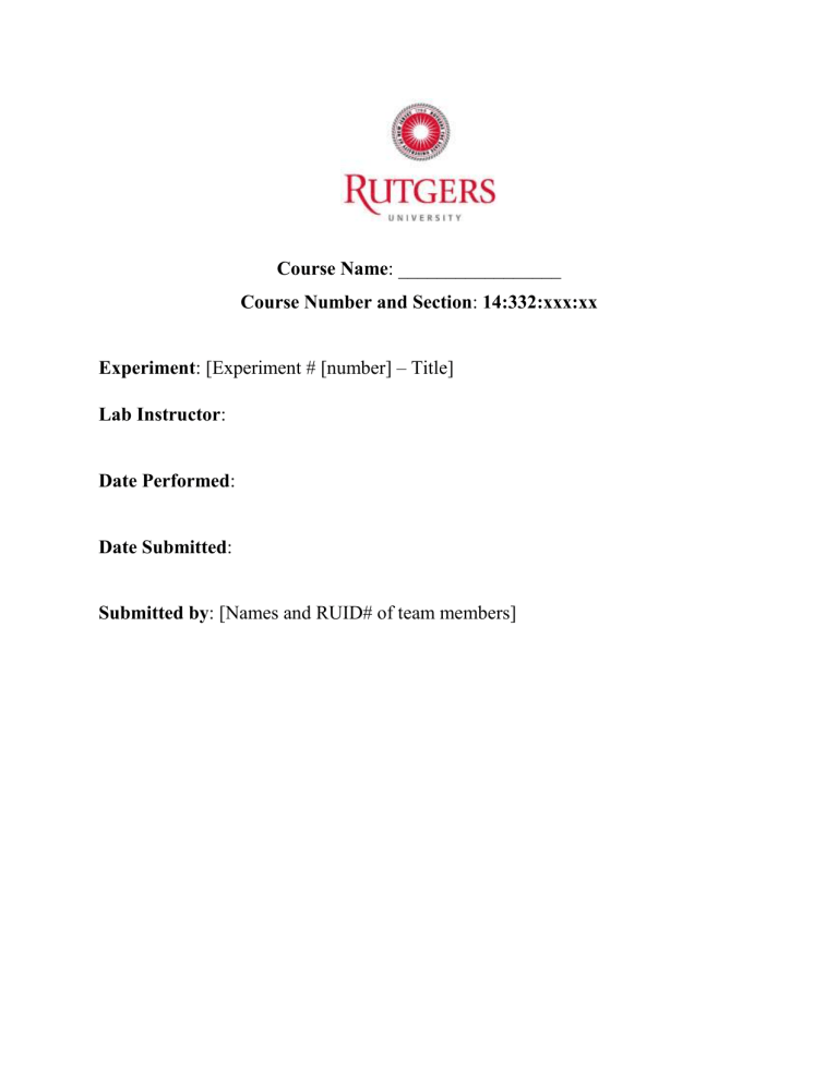 Rutgers ECE Lab Report Template