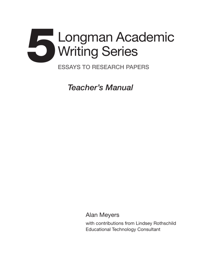 Longman Academic Writing Series 5: Teacher's Manual