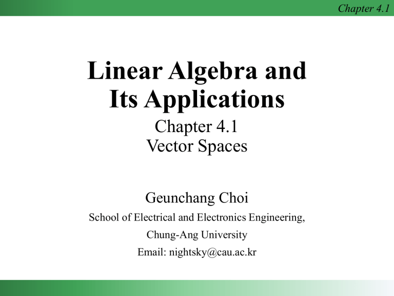 Vector Spaces and Subspaces: Linear Algebra