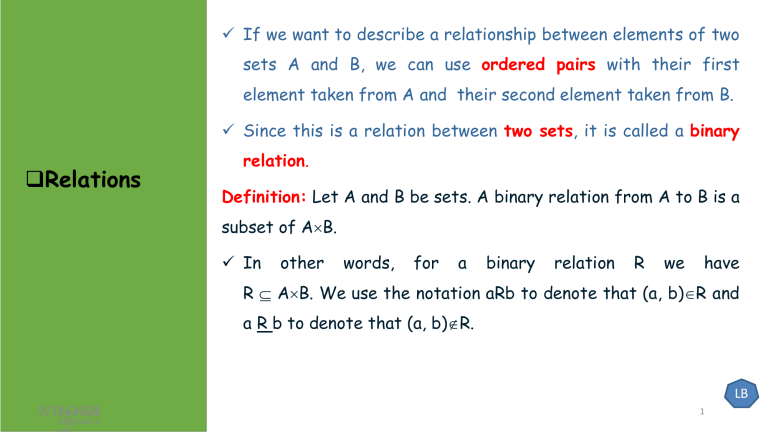 Relations in Discrete Mathematics: Binary & N-ary